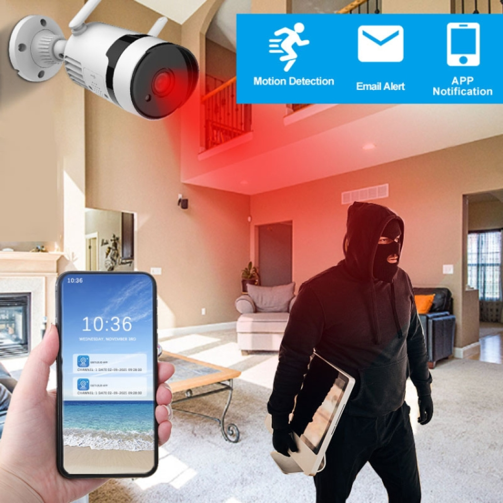 Övervakningskit - 4st kameror med skärm, 5.0MP - SafetySweden.com